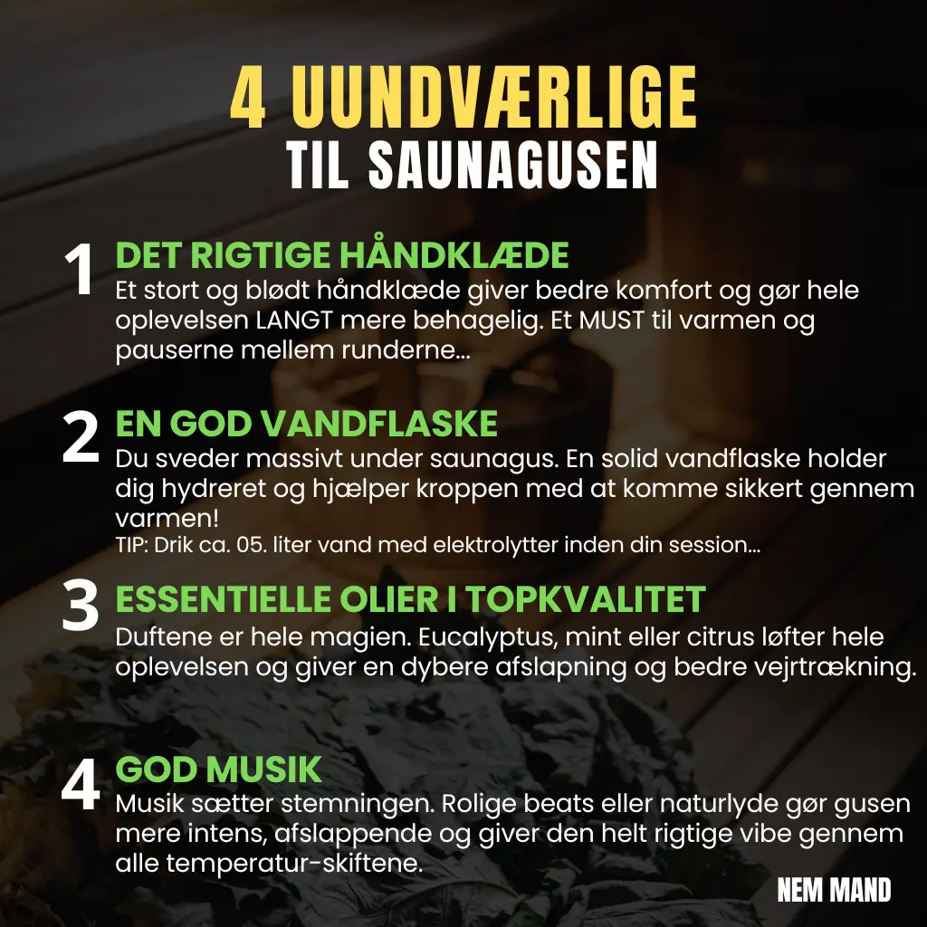 Saunagus for begyndere og erfarne i 2026 | Stor guide med varme ...